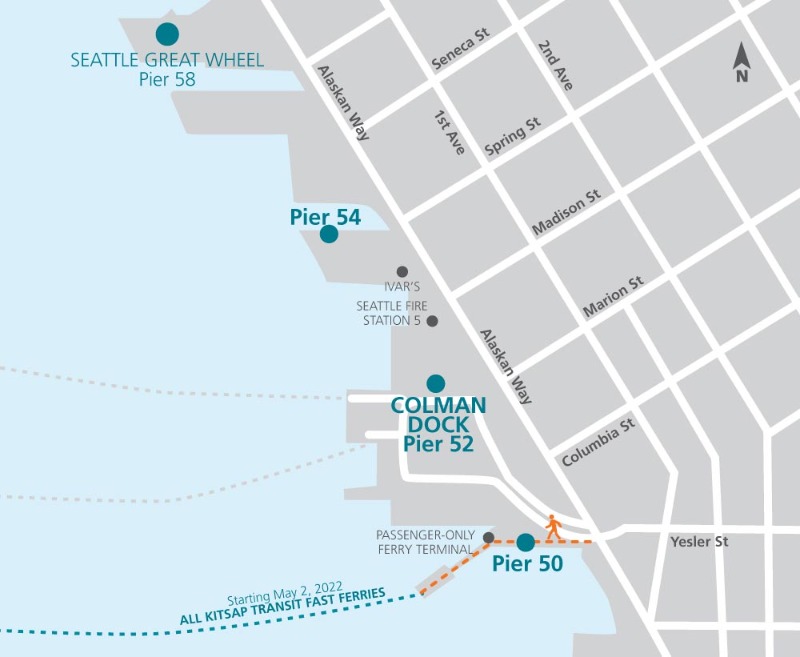 Seattle Ferry Boat Map