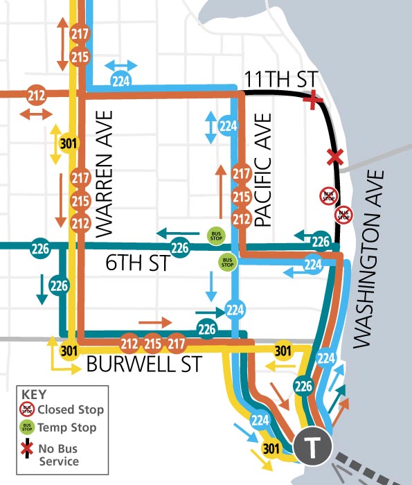 Routes 212, 215, 217, 224, 226 & 301 - Detours | Kitsap Transit
