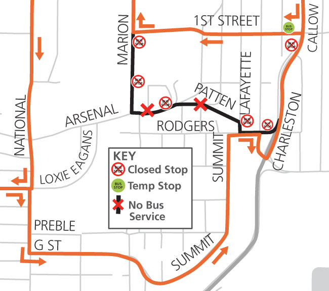 Rider Alert: Route 20–Navy Yard City Detour – May 3 & May 8-12