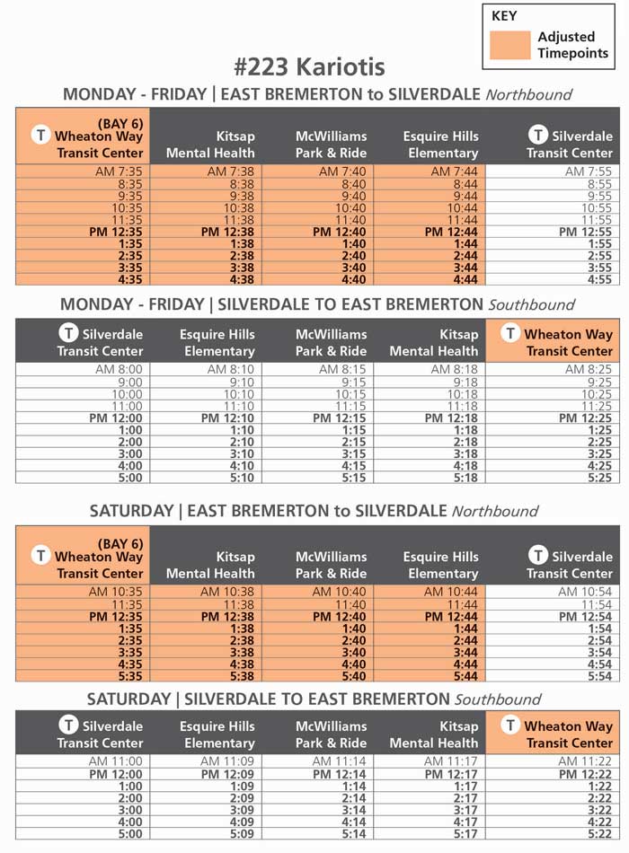 KT Rider Alert: Route 223–Kariotis Schedule Change