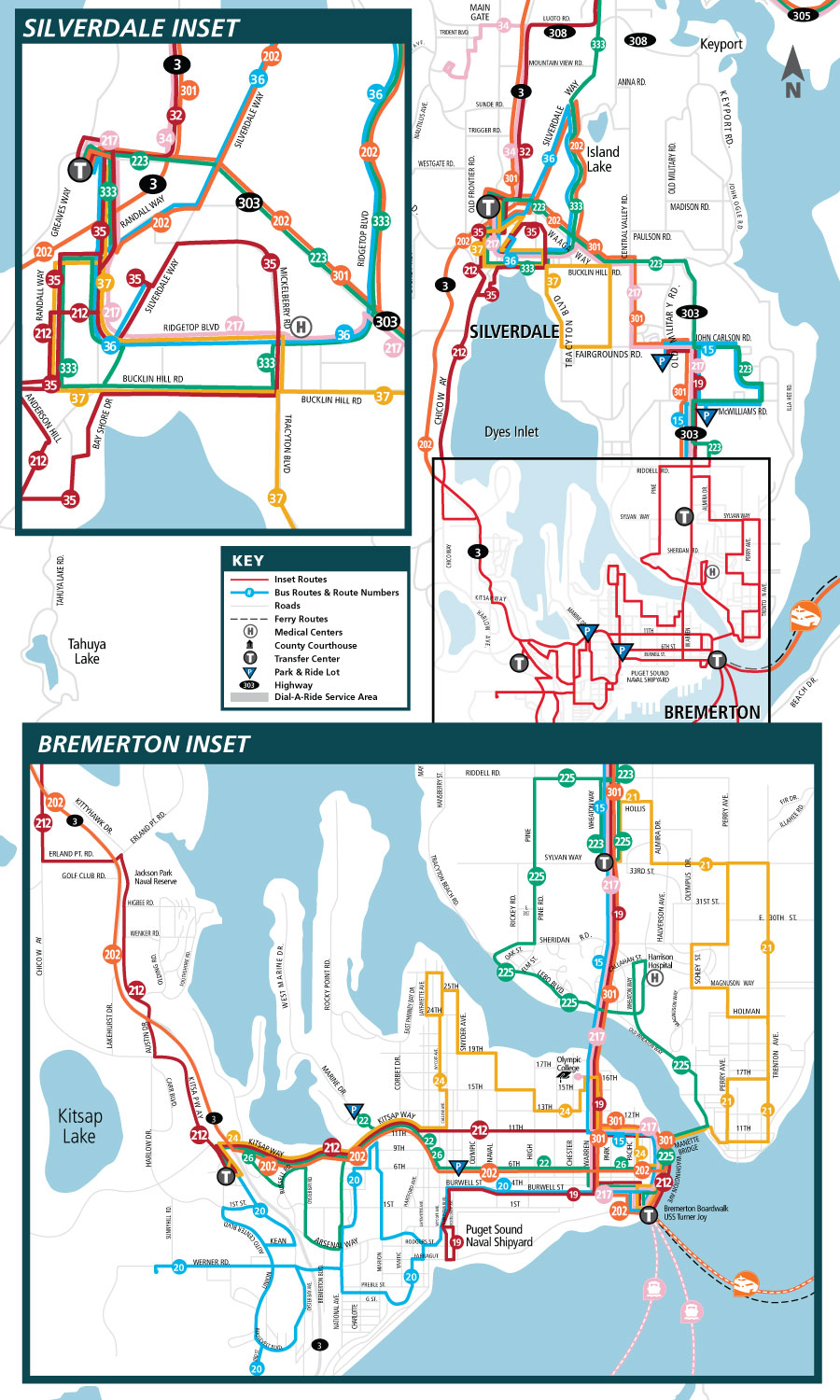 Central Kitsap System Map | Kitsap Transit